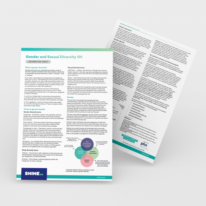 Gender and Sexual Diversity 101 - Information Sheet - SHINE SA